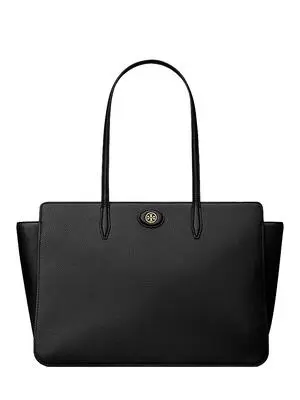 Tory Burch Tory Burch Robinson Pebbled Leather Tote Black