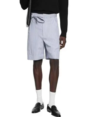 Givenchy Striped Cotton Bermuda Shorts - Blue