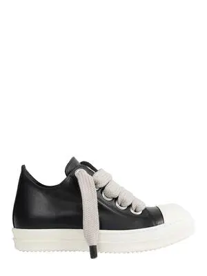 Rick Owens Rick Owens Black Leather Tower Jumbolace Low Top Sneakers Black