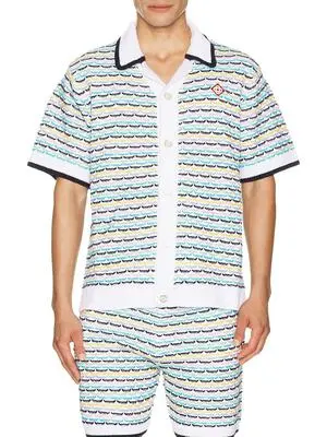 Casablanca Tuck Stitch Short Sleeve Shirt - Multi