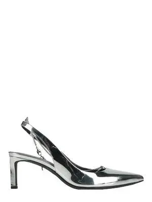 Zadig&Voltaire Metallic Leather Slingback Pumps - Silver