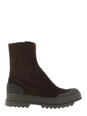 AQUAZZURA AQUAZZURA Rugged Suede Ankle Boots Brown