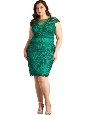 Tadashi Shoji Miranda Sequin Embroidered Sheath Dress - Pine