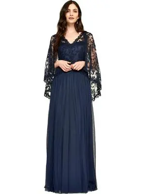 Tadashi Shoji Cove Tulle Gown - Navy