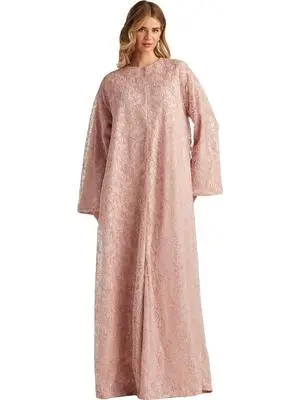 Tadashi Shoji Baynton Sequin Embroidered Caftan Gown - Blush