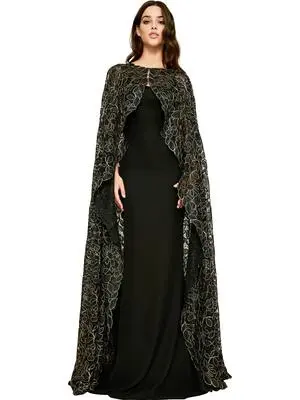 TADASHI SHOJI Tadashi Shoji Metallic Lace Cape