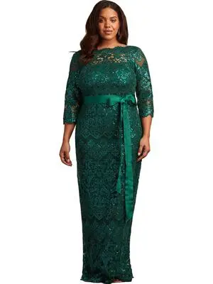 Tadashi Shoji Embellished Gown - Pine