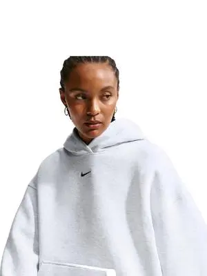 Nike Studio Fleece Medium Weight Oversized Pullover Hoodie - Brown