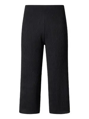 THE ROW Omero Silk Plissé Capris - Black