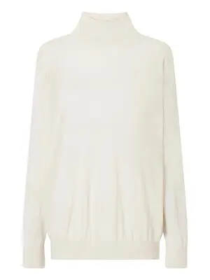 THE ROW Orly Cashmere And Silk-blend Turtleneck Sweater - Neutrals