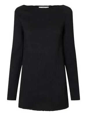 THE ROW Ozma Pleated Silk Top - Black