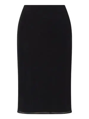 THE ROW Ivera Silk-blend Chiffon Midi Skirt - Black