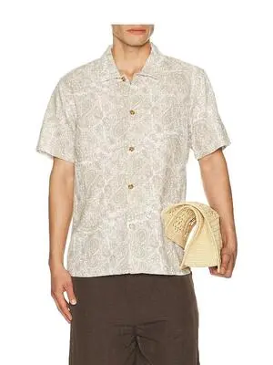 RHYTHM Tally Paisley Shirt In White - Natural