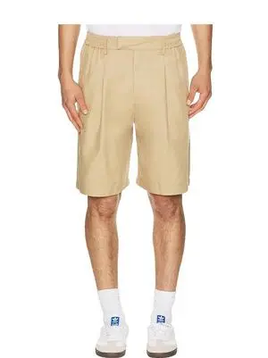 BOUND Pleated Cotton Twill Shorts - Camel