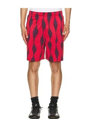 PARRA Waved Mesh Shorts - Red