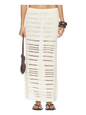 L*Space Crochet Knit Maxi Skirt - Cream