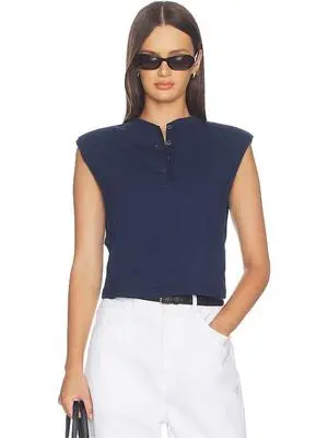 Simkhai Sleeveless Top With Padded Shoulders - Navy