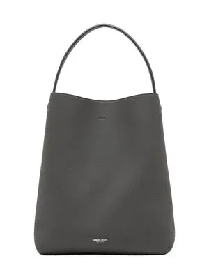 Giorgio Armani Grained Leather Shoulder Bag - Grey