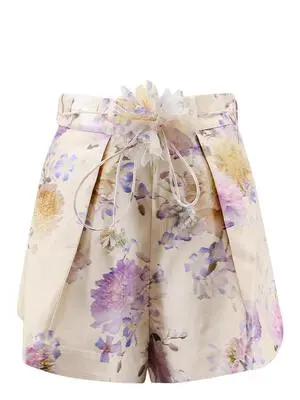 Zimmermann ZIMMERMANN Luna Silk And Cotton Shorts Beige
