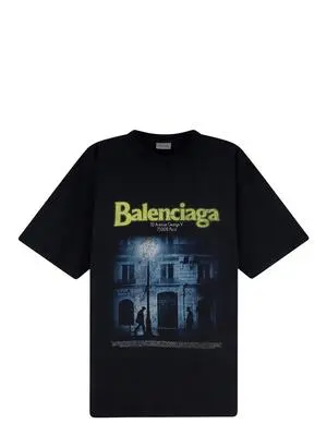 Balenciaga The Address Cotton Tshirt - Black