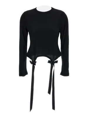 Simone Rocha Simone Rocha Long-Sleeve T-Shirt With Bow Detail Nero