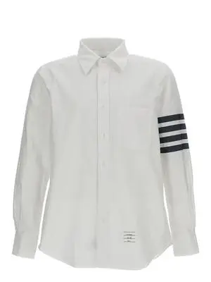 Thom Browne Oxford Shirt With Four-row Detailing - White