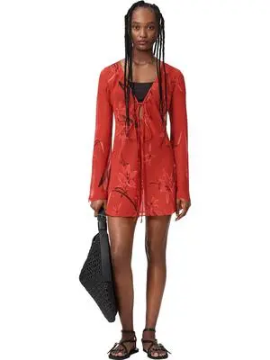 ALLSAINTS Zalia Floral Mini Dress - Red