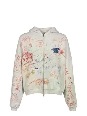 PALY Joshua Tree Scribble-print Zip-up Hoodie - Grey