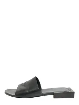 BALENCIAGA Balenciaga Black Leather Square-Toe Box Sandals