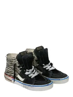 PAUL EASTERLIN Caly Zebra-print Sneakers - Black