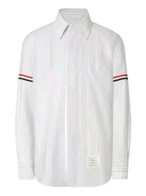 Thom Browne Madras Oxford Striped-armband Shirt - Grey