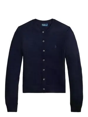 Polo Ralph Lauren Wool Crewneck Cardigan - Blue