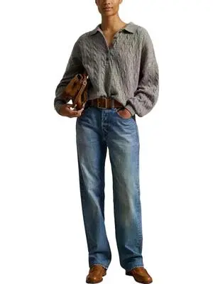 Polo Ralph Lauren Cable-knit Polo Collar Sweater - Grey