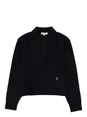 SPORTY & RICH Cashmere Polo Shirt - Blue