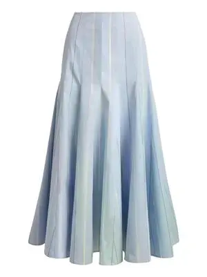 Polo Ralph Lauren Striped A-line Midi Skirt - Blue