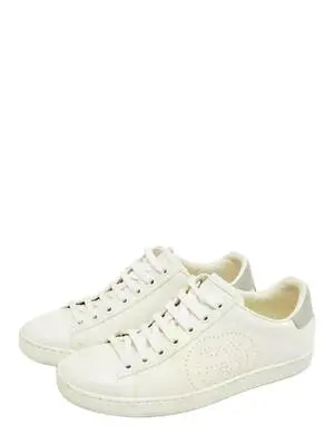 Gucci Ace Interlocking G Leather Sneakers - Neutrals