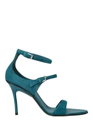 Alaïa Azzedine Suede Strappy High Heel Sandals - Teal