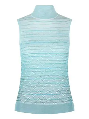 MISSONI M Missoni Ombre Zig Zag Highneck Top