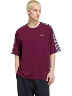 Adidas Adicolor 3-stripes Oversized Tee - Maroon