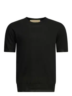 Valentino Garavani Vlogo Signature Short-sleeve Knitted Sweater - Black