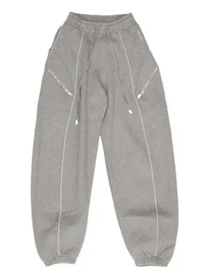 Attico Elastic Waist Casual Trousers With Drawstring And Pockets - Gray