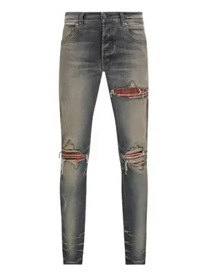 Amiri Distressed Flannel Mx1 Jeans - Gray