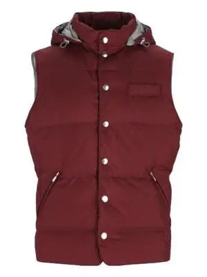 Brunello Cucinelli Hooded Down Vest - Red