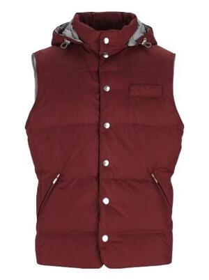 Brunello Cucinelli Hooded Down Vest - Red