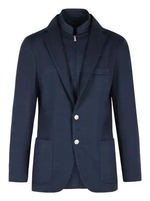 Eleventy Long-sleeved Suit Jacket - Blue