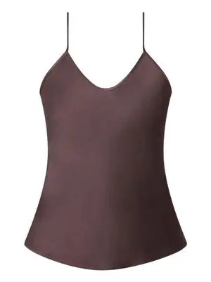 Max Mara Sleeveless Satin V-neck Top - Black