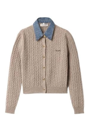 Miu Miu Wool And Cashmere Cardigan - Grey