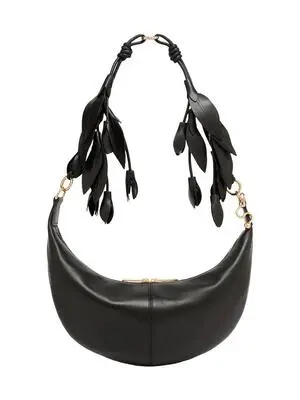 Sportmax Leather Shoulder Bag With Tassel Detail - Black