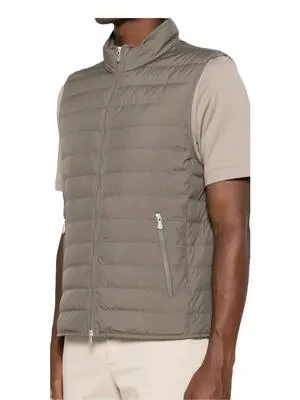 Brunello Cucinelli Quilted High-neck Gilet - Gray