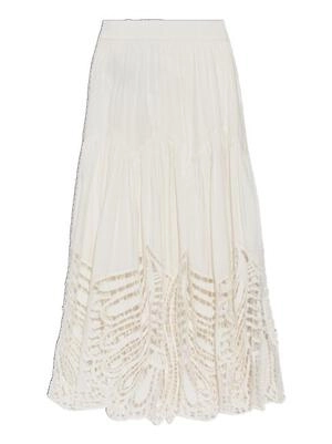 ALLSAINTS Cotton Crochet Hem Maxi Skirt - Chalkwhite